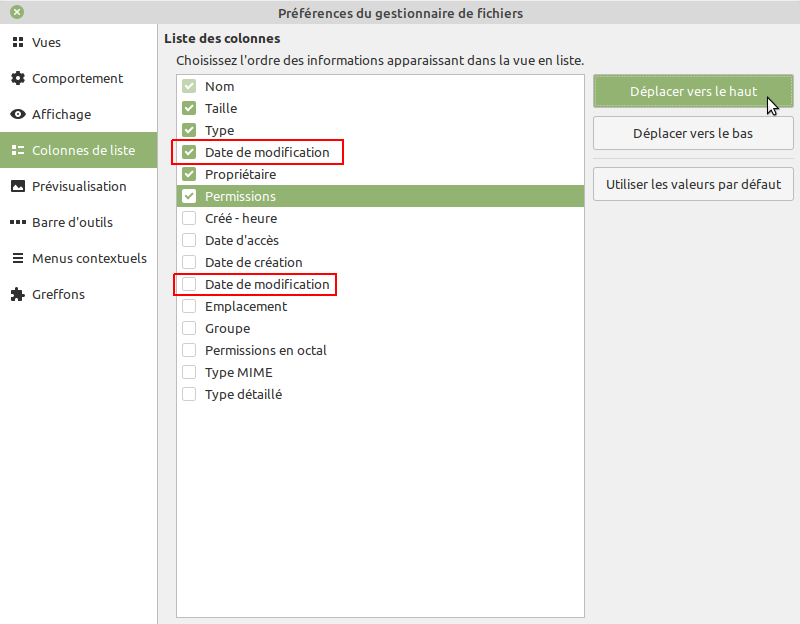 The modification date appears twice in Nemo parameters · Issue #2544 · linuxmint/nemo · GitHub
