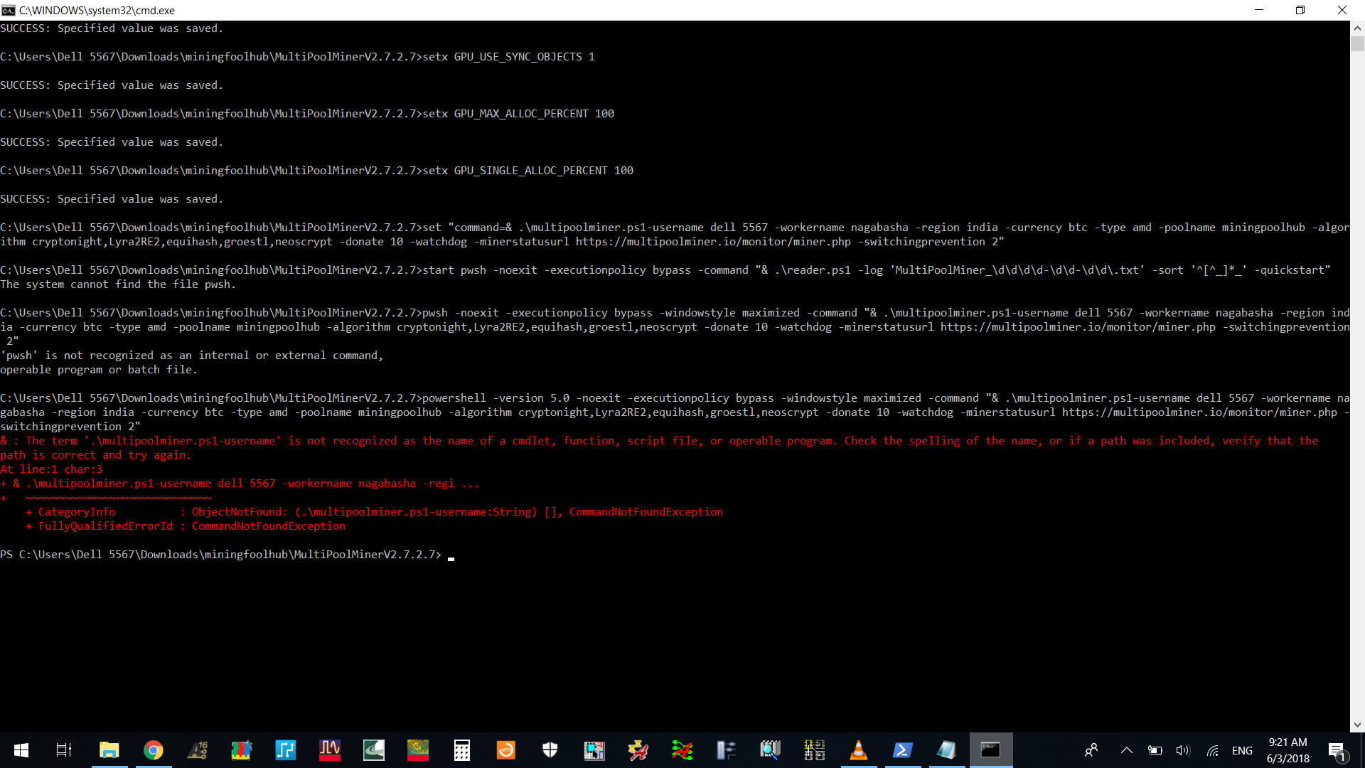 Multipoolminer fails after Windows 10 April update. Power Shell issue? · Issue #1767 ...