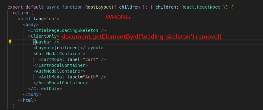 NotFoundError: Failed to execute 'removeChild' on 'Node': The node to be removed is not a child ...