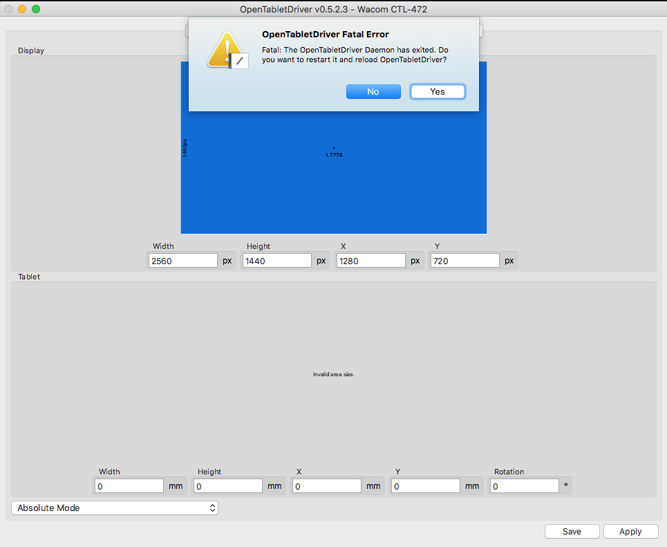 Crash error on startup (MACOS) · Issue #959 · OpenTabletDriver ...