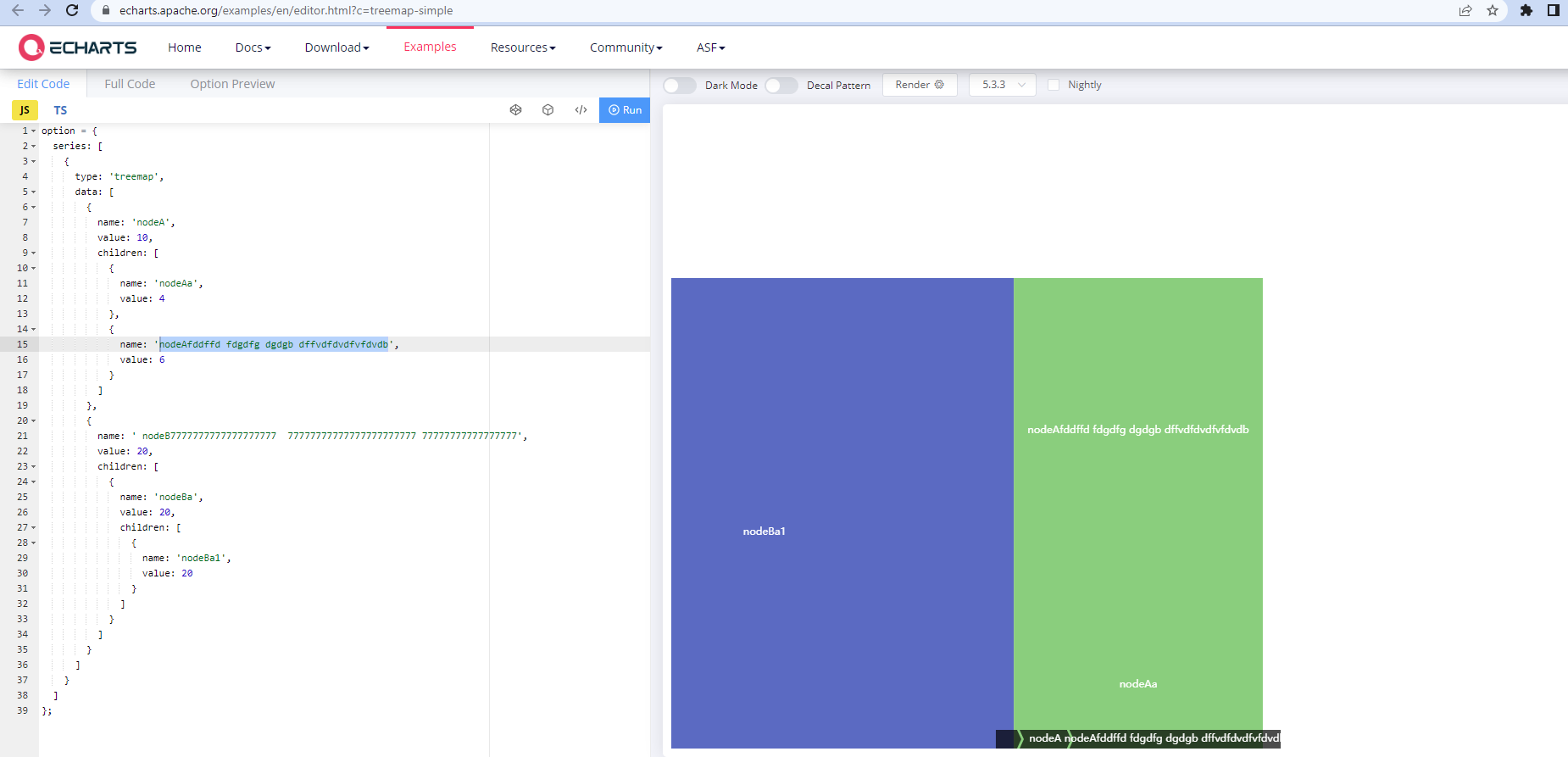 Breadcrumb emphasis in treemap has no effect · Issue #15741 · apache/echarts · GitHub