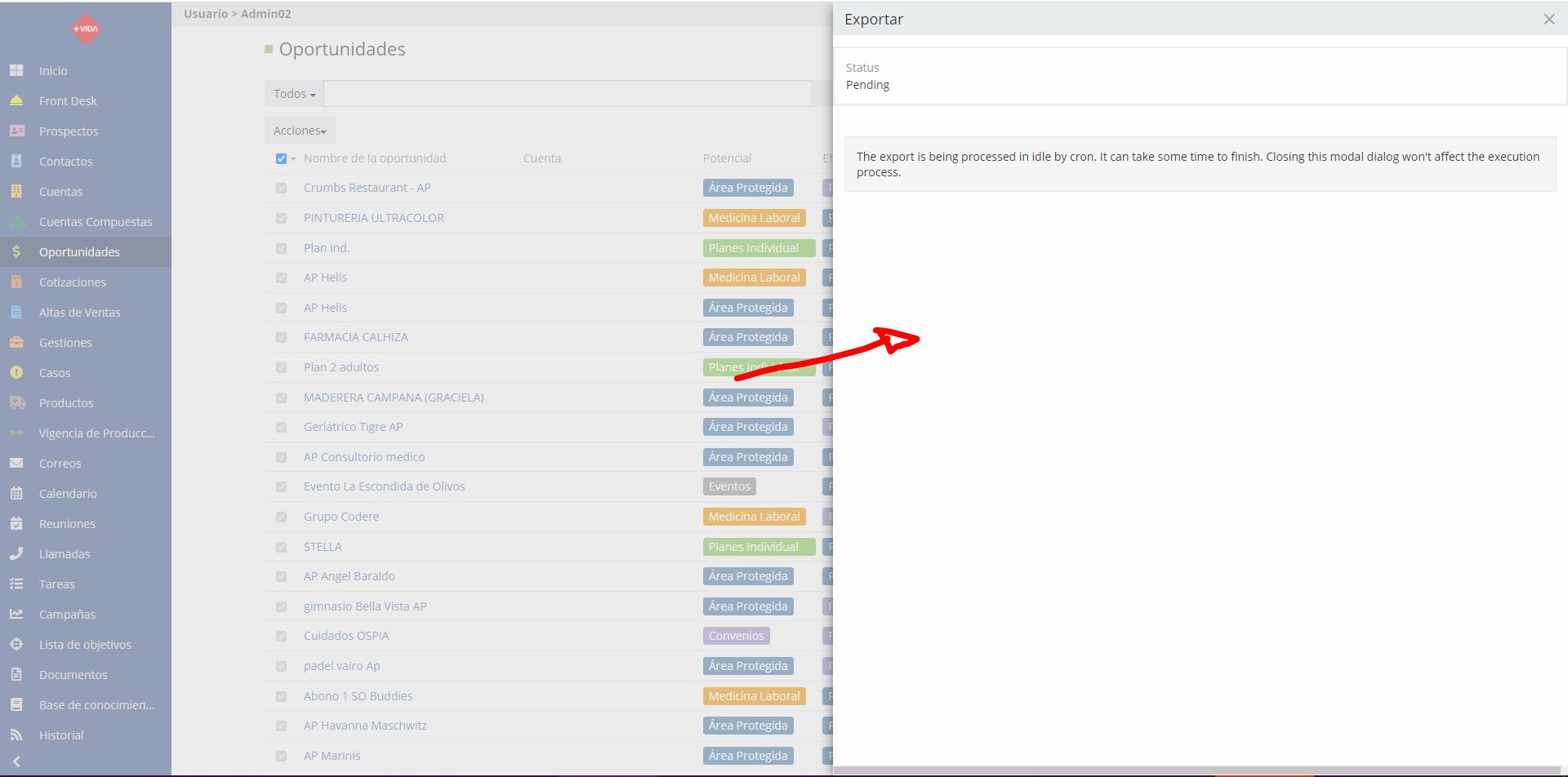 Export in idle · Issue #2197 · espocrm/espocrm · GitHub