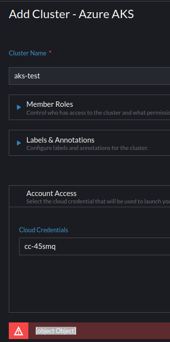 Rancher Ui Shows A Non Descriptive Error When There Is A Problem Provisioning An Aks Cluster 