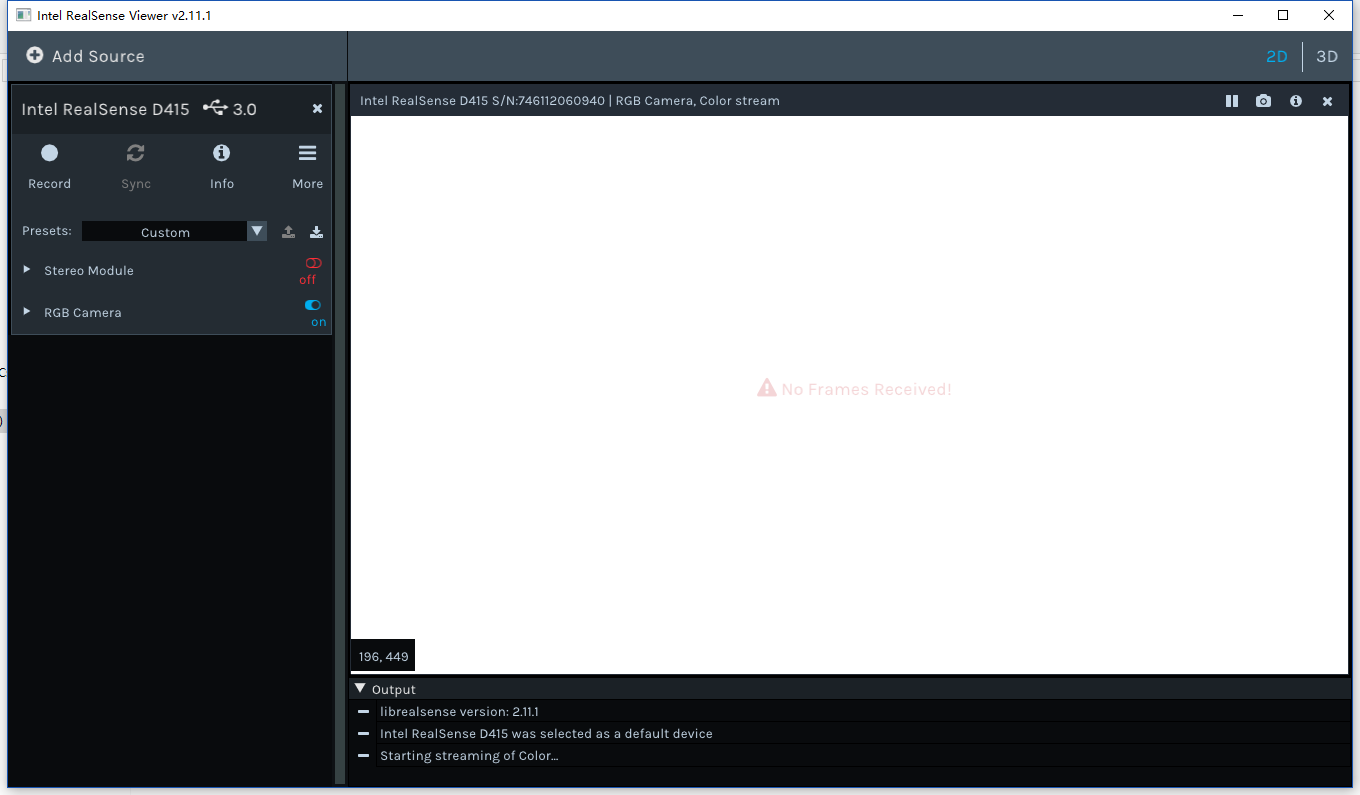 RealSense D415 RGB shows no frame in Intel RealSense Viewer · Issue #1761 · IntelRealSense ...