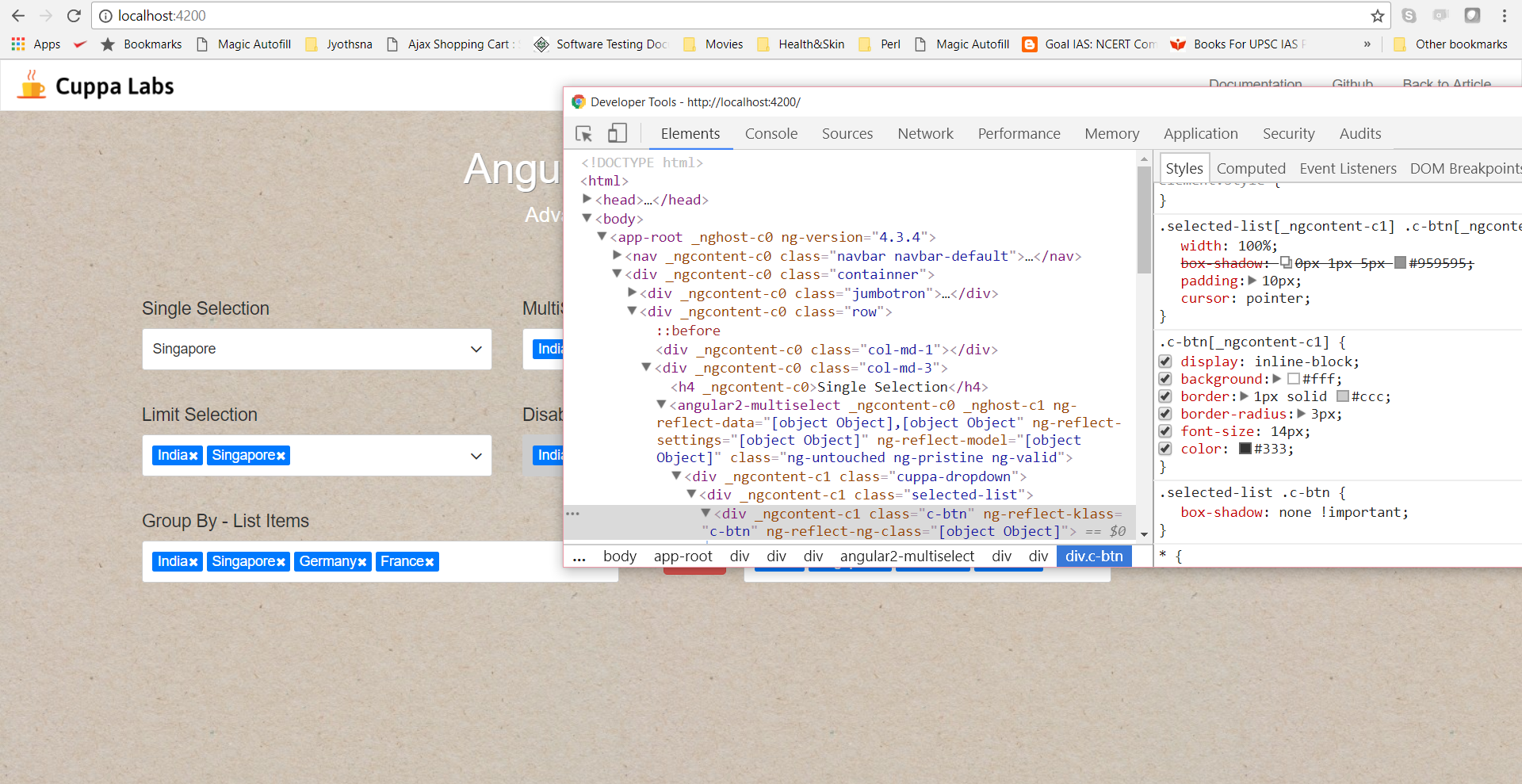 Unable to style the dropdown · Issue #63 · CuppaLabs/angular2-multiselect-dropdown · GitHub