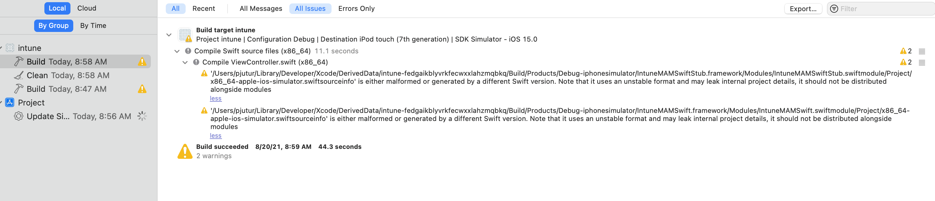 IntuneMAM SDK not compatible with xcode 13 beta4 · Issue #195 · microsoftconnect/ms-intune-app ...