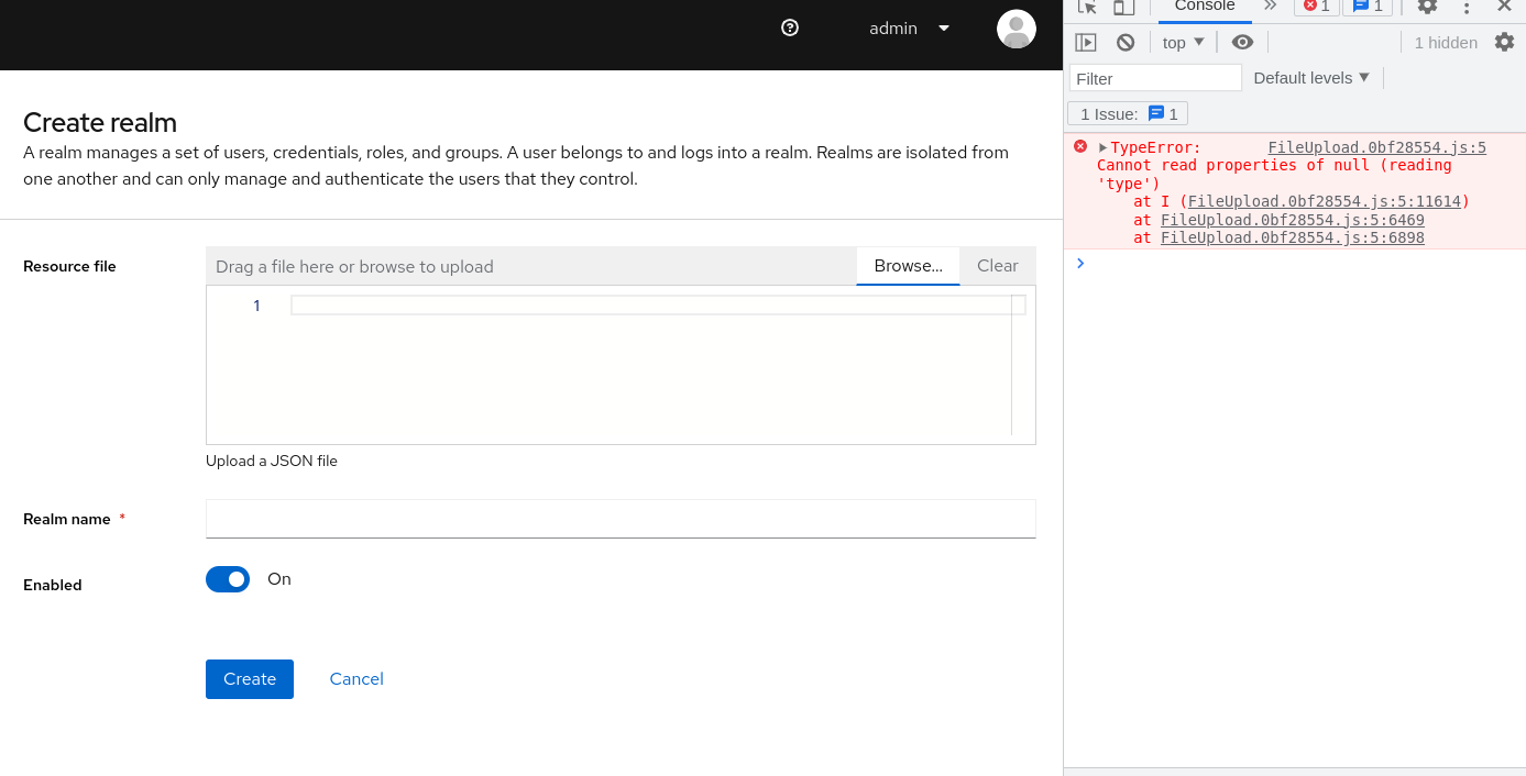 When creating a new realm, can't upload file via "Browse..." · Issue #18073 · keycloak/keycloak ...