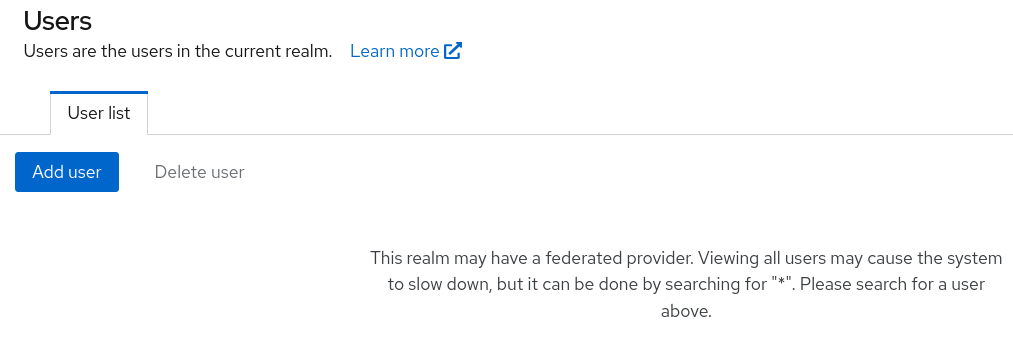 When user federation is enabled, admin console user search doesn't show ...