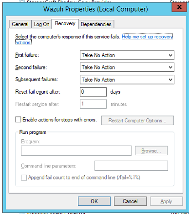 Wazuh Windows Service Recovery Settings · Issue #18273 · wazuh/wazuh · GitHub