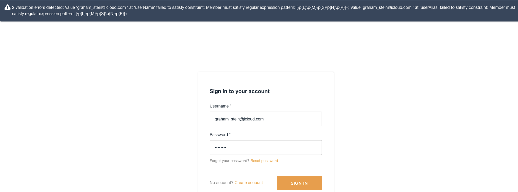 User friendly invalid username error · Issue #6737 · aws-amplify/amplify-js · GitHub