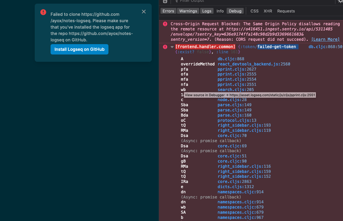 Initialize notes with new private github repo failed consistantly ...