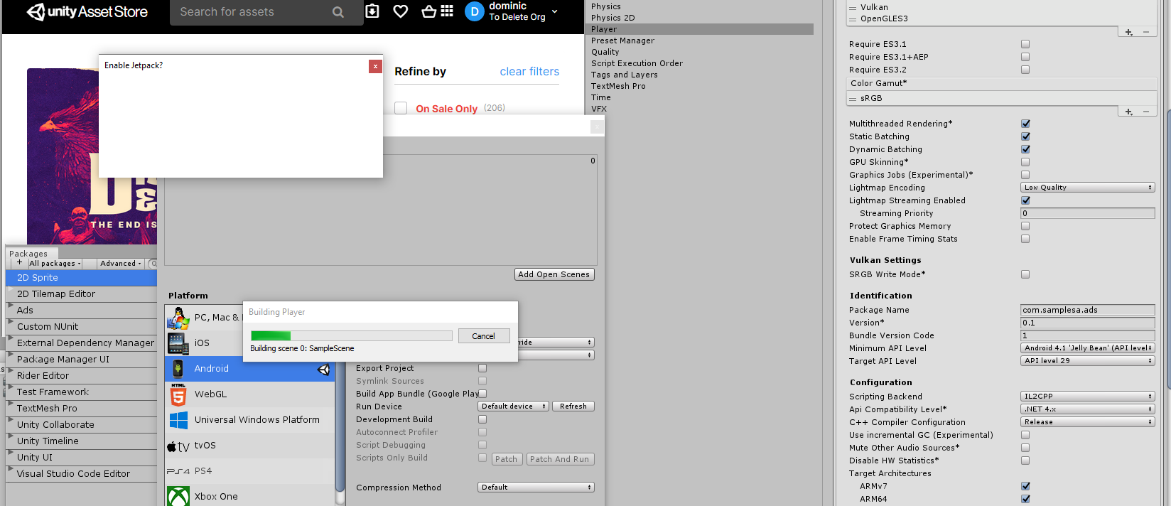Freeze Enable Jetpacked for api 29 - Unity Forum