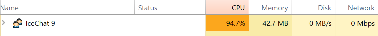 IceChat 9.21 consumes almost 100% of CPU on Windows 10 Pro · Issue #24 · icechat/IceChat · GitHub