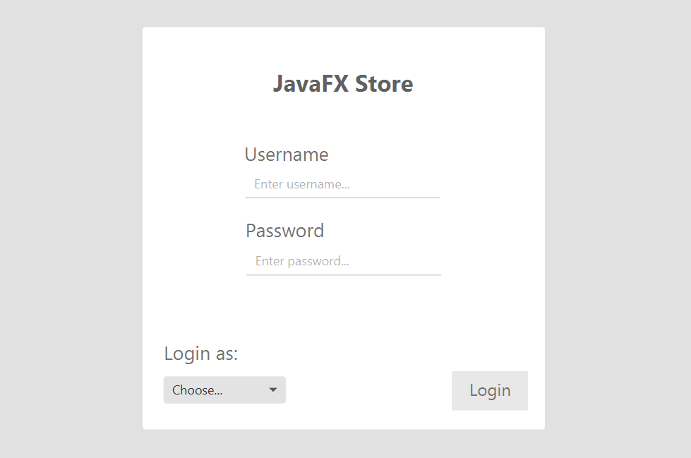 GitHub - mebsic/JavaFXStore