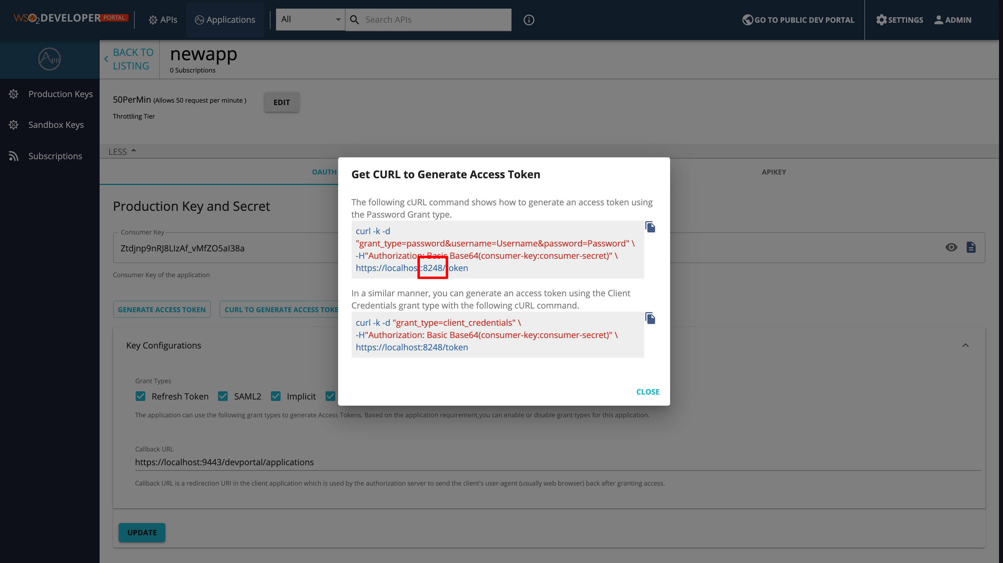 Incorrect Curl in key generation · Issue #6461 · wso2/product-apim · GitHub