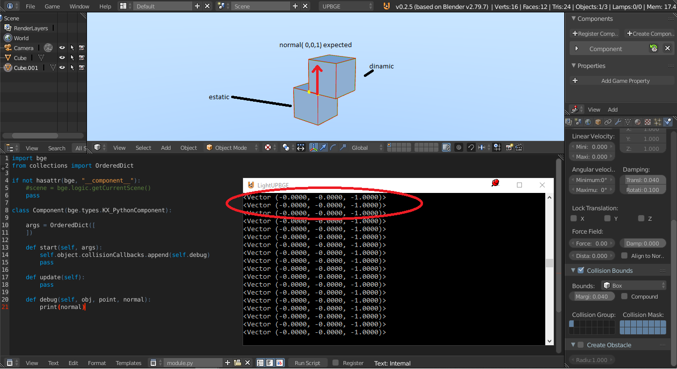 UPBG 0.2 inverted values of the normal from collisionCallBacks · Issue #1665 · UPBGE/upbge · GitHub