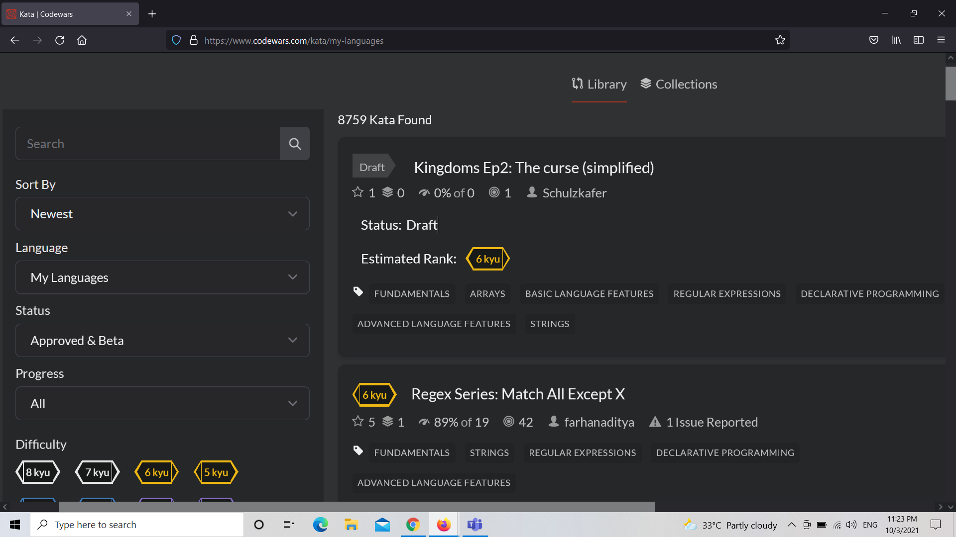 Draft kata was temporarily shown in search result · Issue #2495 · codewars/codewars.com · GitHub