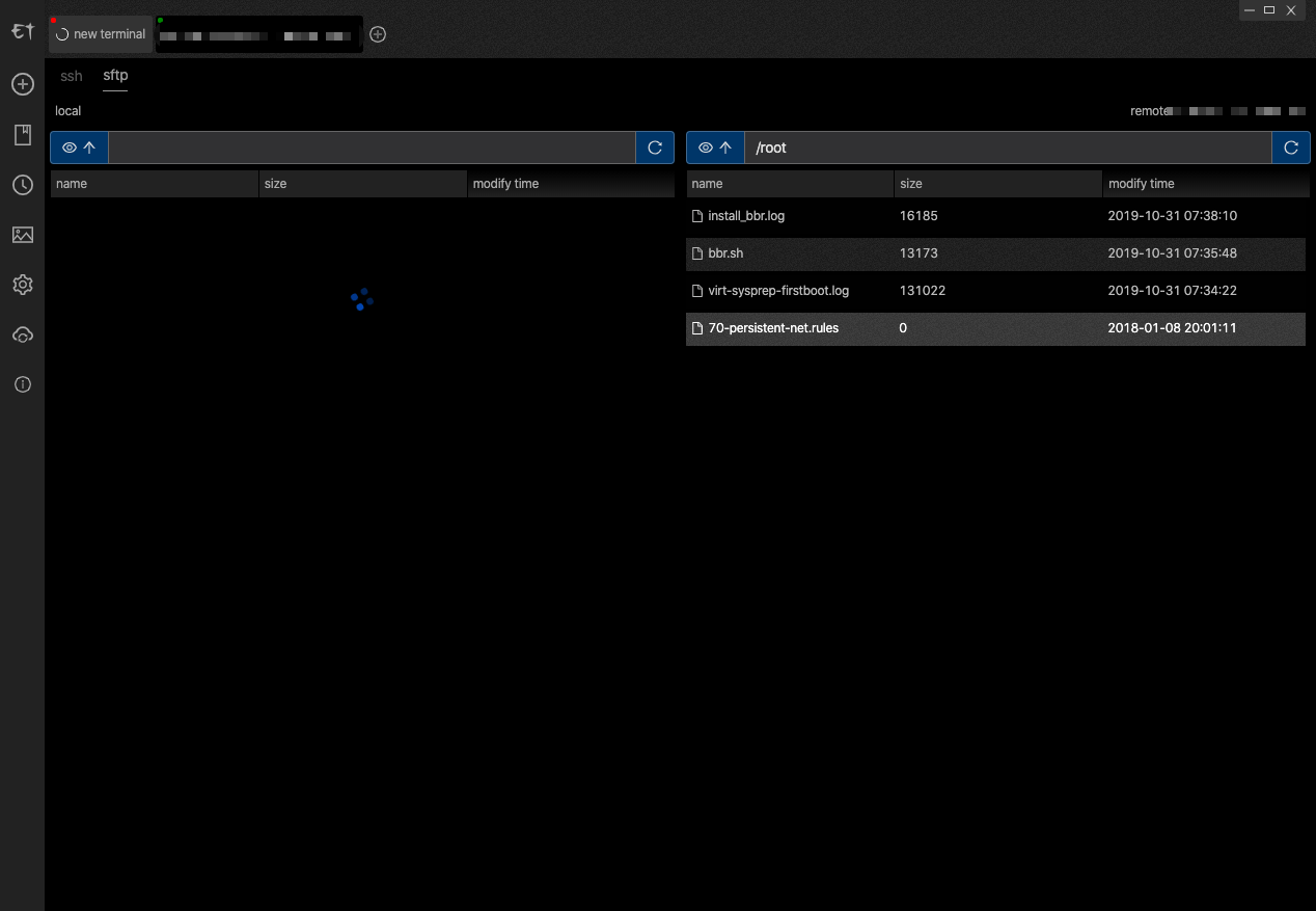 Sftp本地local转圈,无法加载 · Issue #1391 · electerm/electerm · GitHub