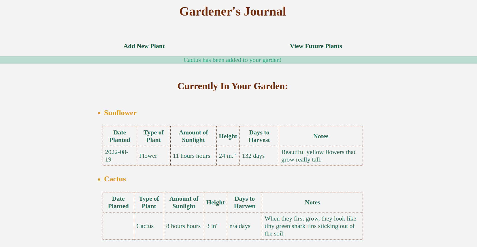 GitHub - feliciaiveliz/Gardeners-Journal-Application: Gardener's Journal is a web application ...