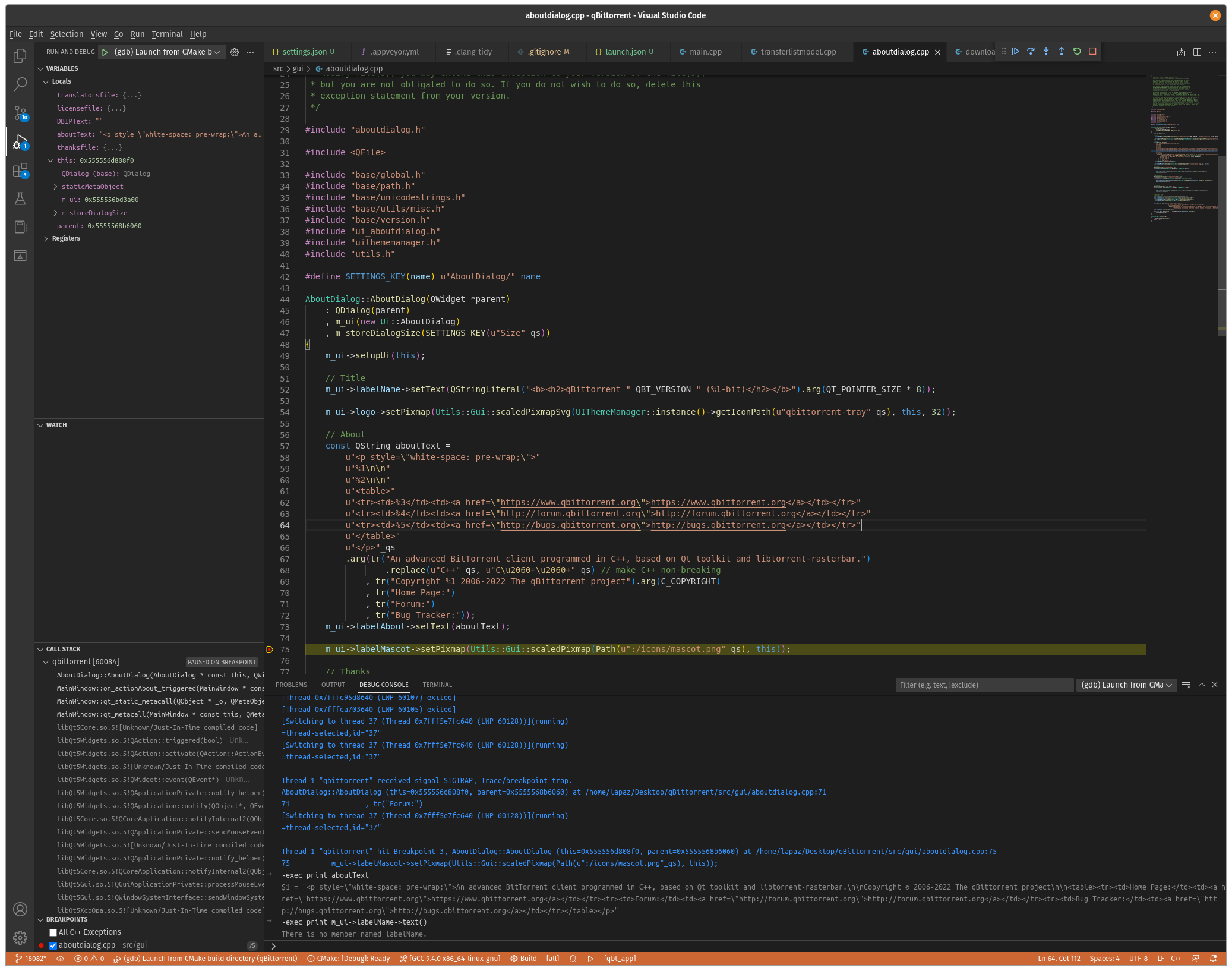 How to debug qt objects(.gdbinit)? · qbittorrent qBittorrent · Discussion #18247 · GitHub