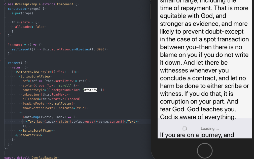 Footer Overlaps Content · Issue 14 · Bolan9999 React Native Spring Scrollview · Github
