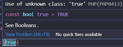 return type true · Issue #338 · DEVSENSE/phptools-docs · GitHub
