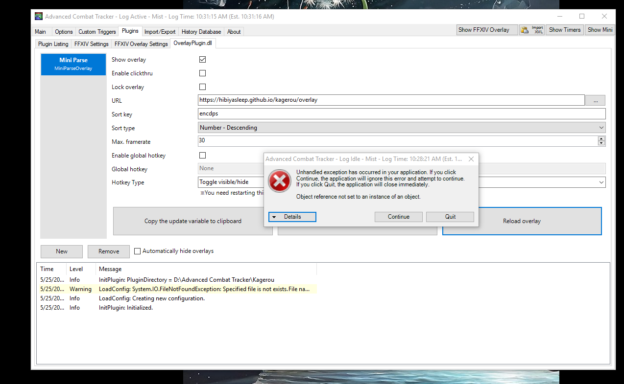 Object Reference Error when clicking 'reload overloay' · Issue #94 · hibiyasleep/kagerou · GitHub