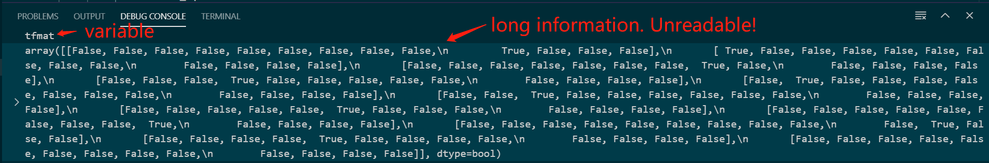 Better display for the variable in the debug console · Issue #1939 · microsoft/ptvsd · GitHub