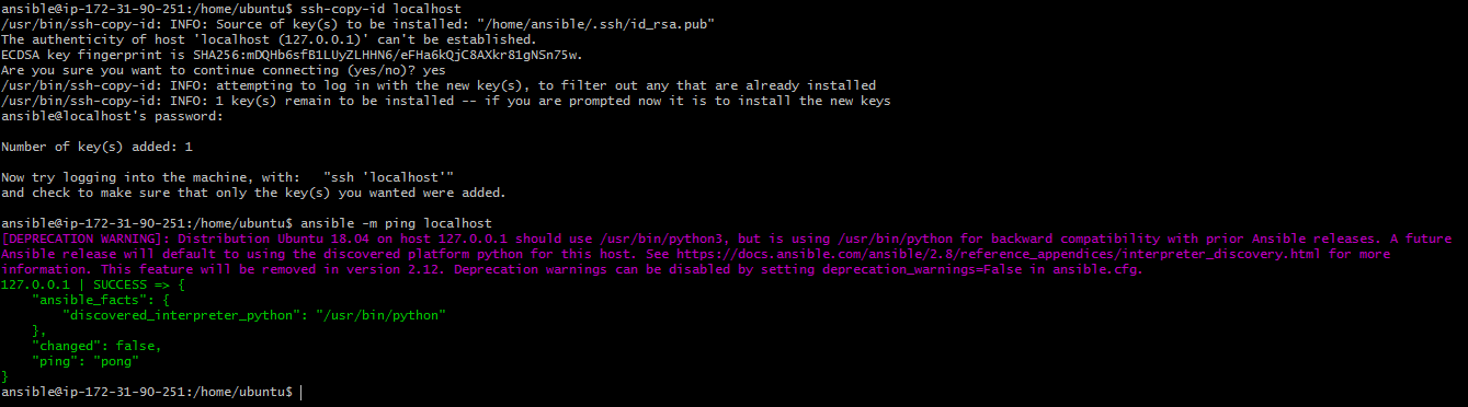 ansible -m ping localhost is not working from ansible server · Issue #541 · QT-DevOps ...