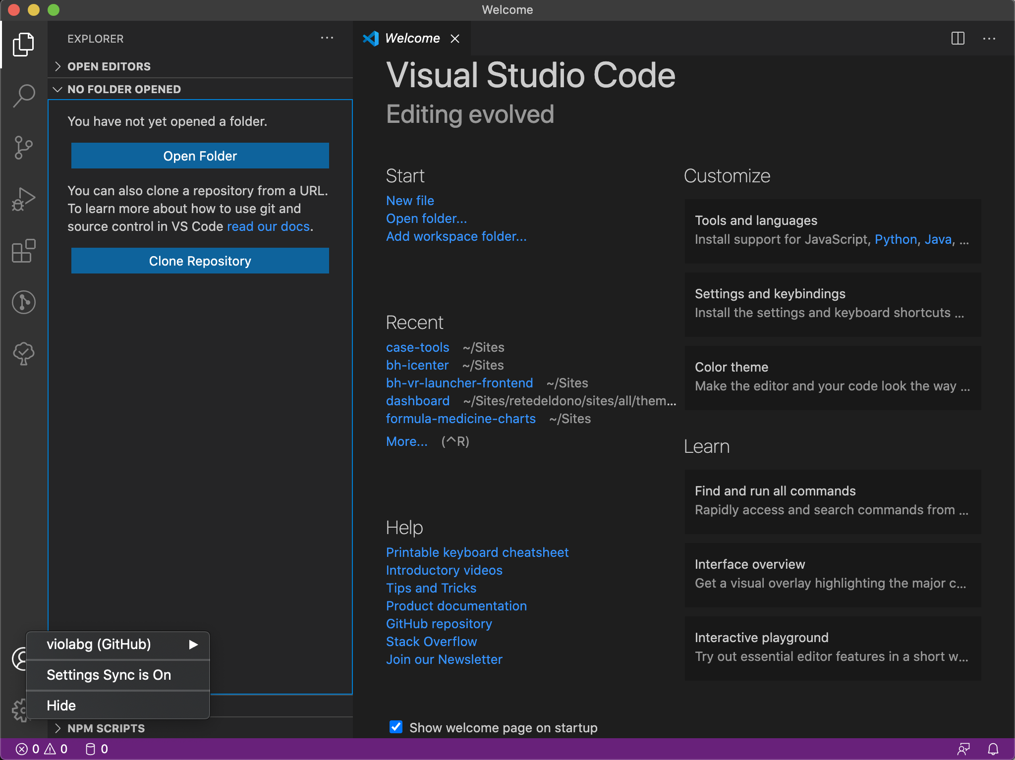 Not showing syncing account information in left-side-down icon. · Issue ...