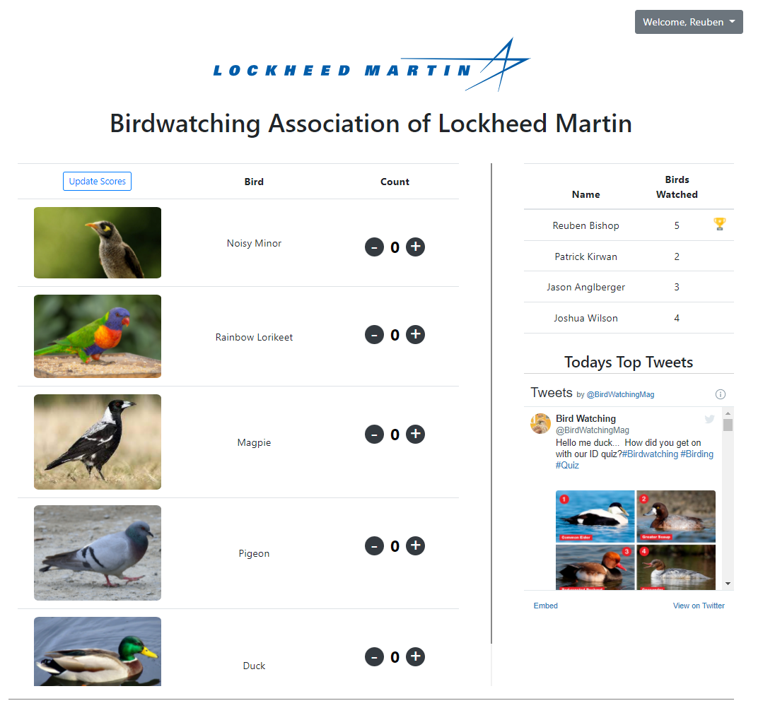 GitHub - reubenjamesbishop/bird-watching-webapp: Internally facing Web ...