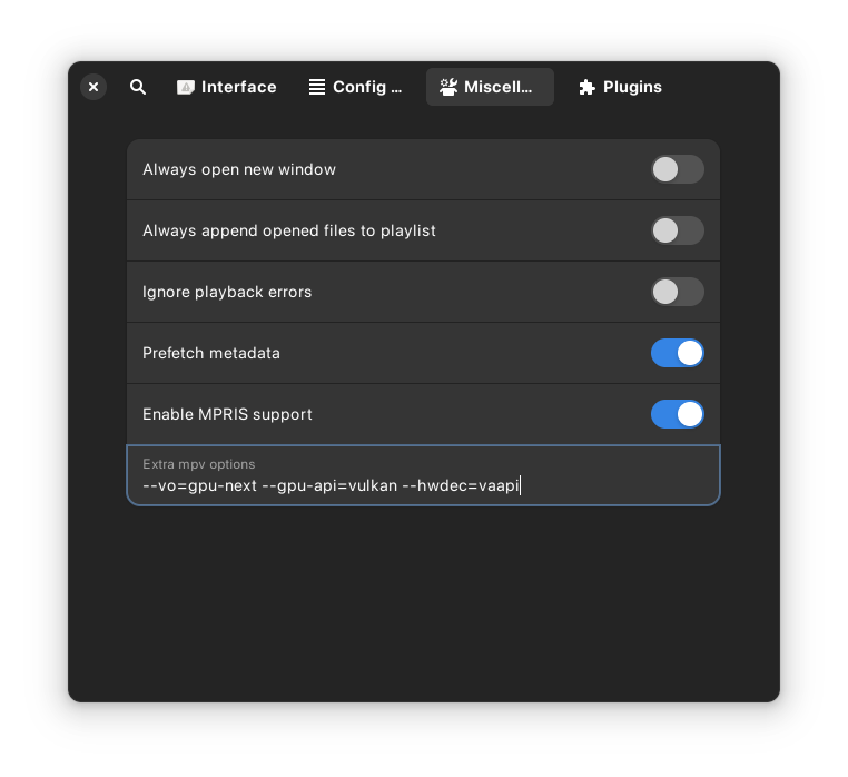 Some Extra Configurations Are Ignored · Issue 900 · Celluloid Playercelluloid · Github 