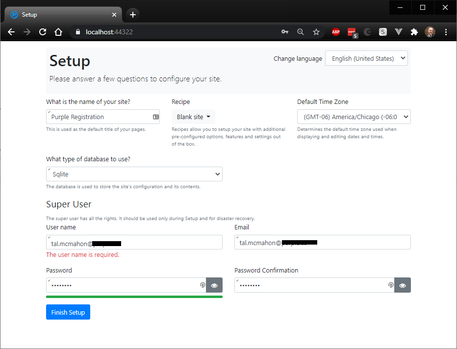 Setup screen fails when user has a previous failed setup · Issue #8189 ...