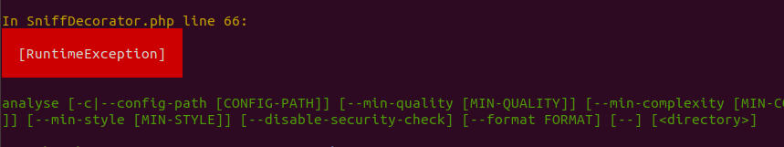 SniffDecorator.php is throwing Runtime Exception · Issue #424 · nunomaduro/phpinsights · GitHub