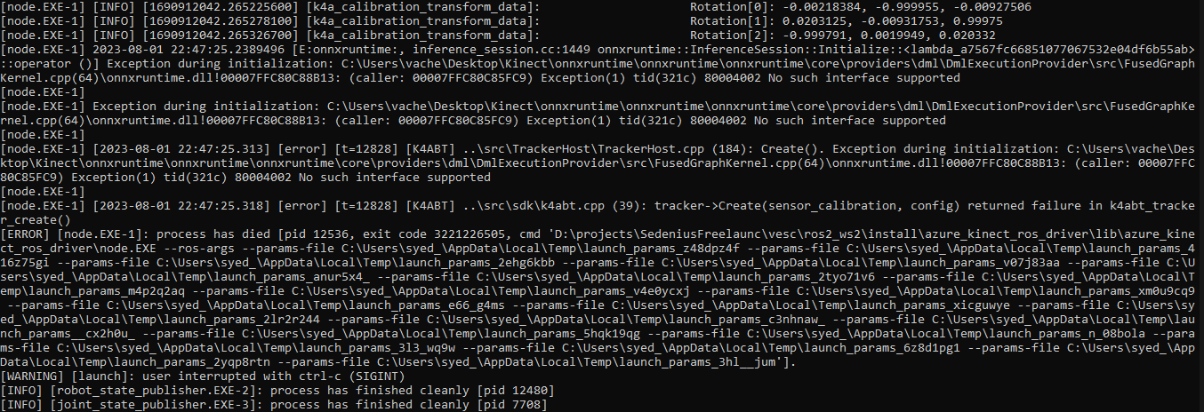 Body Tracking SDK (1.1.2) is not Working With ROS Humble Branch directly On Windows 10 · Issue ...