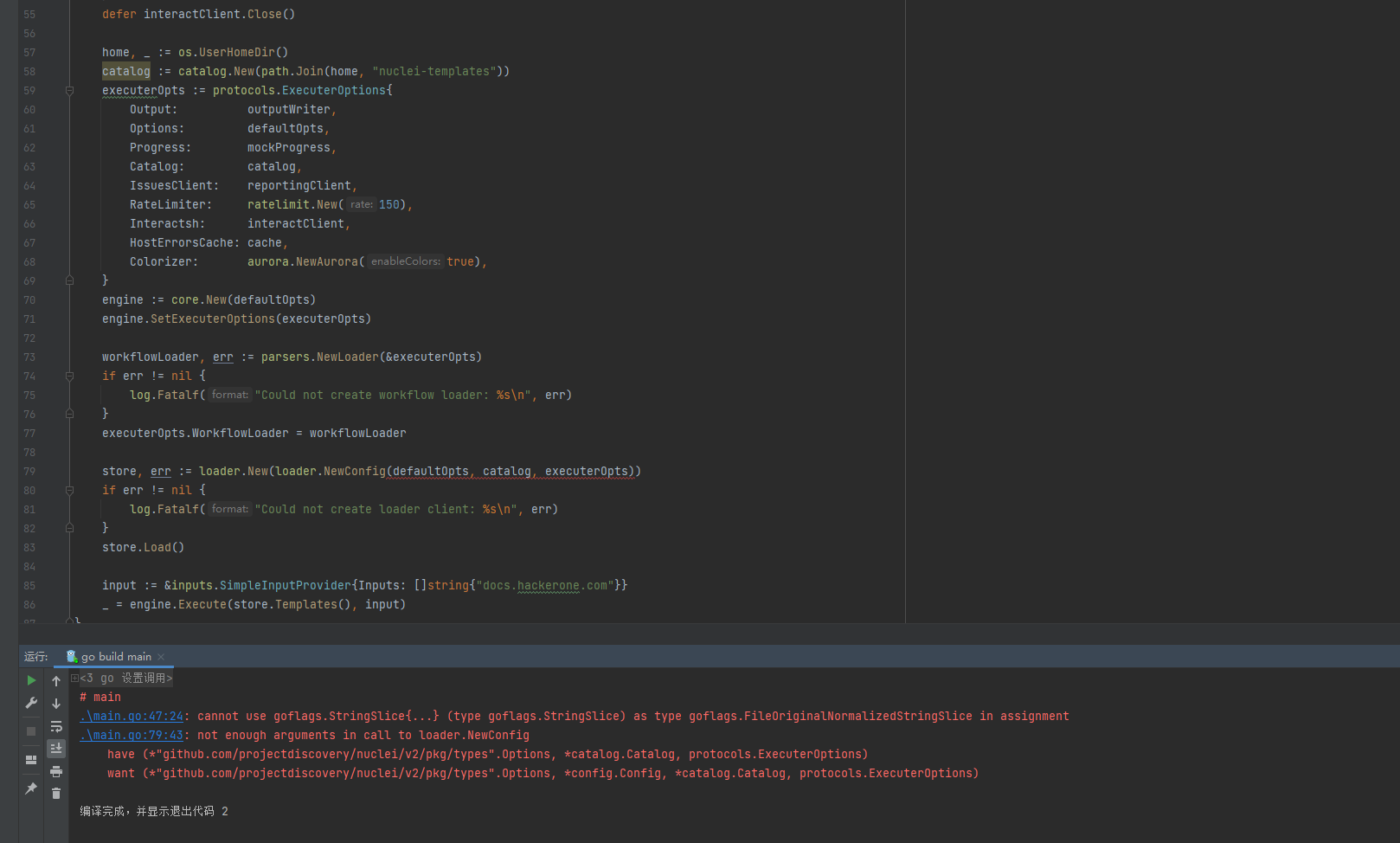 v2.6.7 Using Nuclei From Go Code error · Issue #1846 · projectdiscovery/nuclei · GitHub