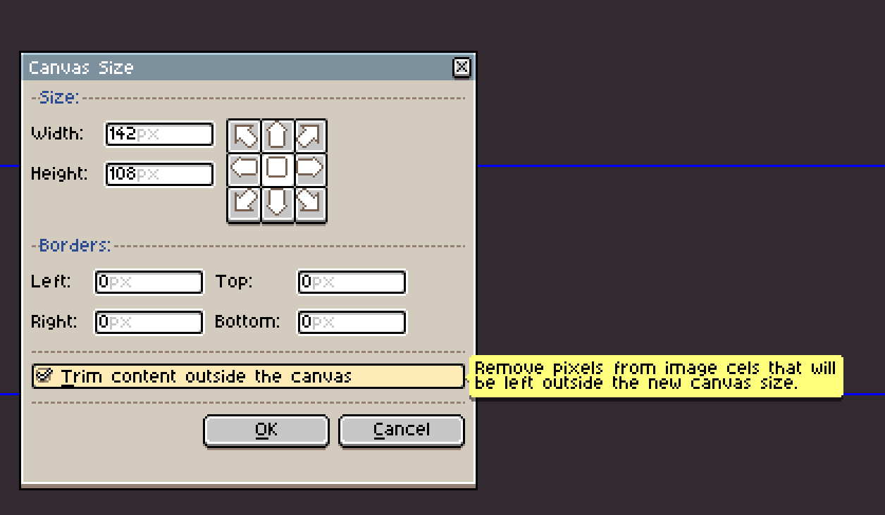 Pixels outside of the sprite's bounding box don't get cropped/trimmed · Issue #2456 · aseprite ...