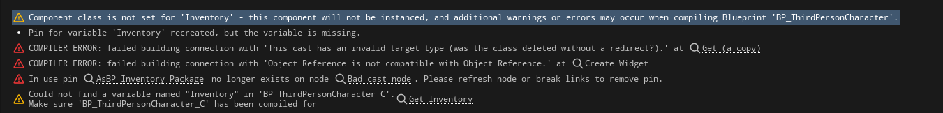 Error with class types disappering on editor restart. · Issue #44 · lucoiso/UEElementusInventory ...