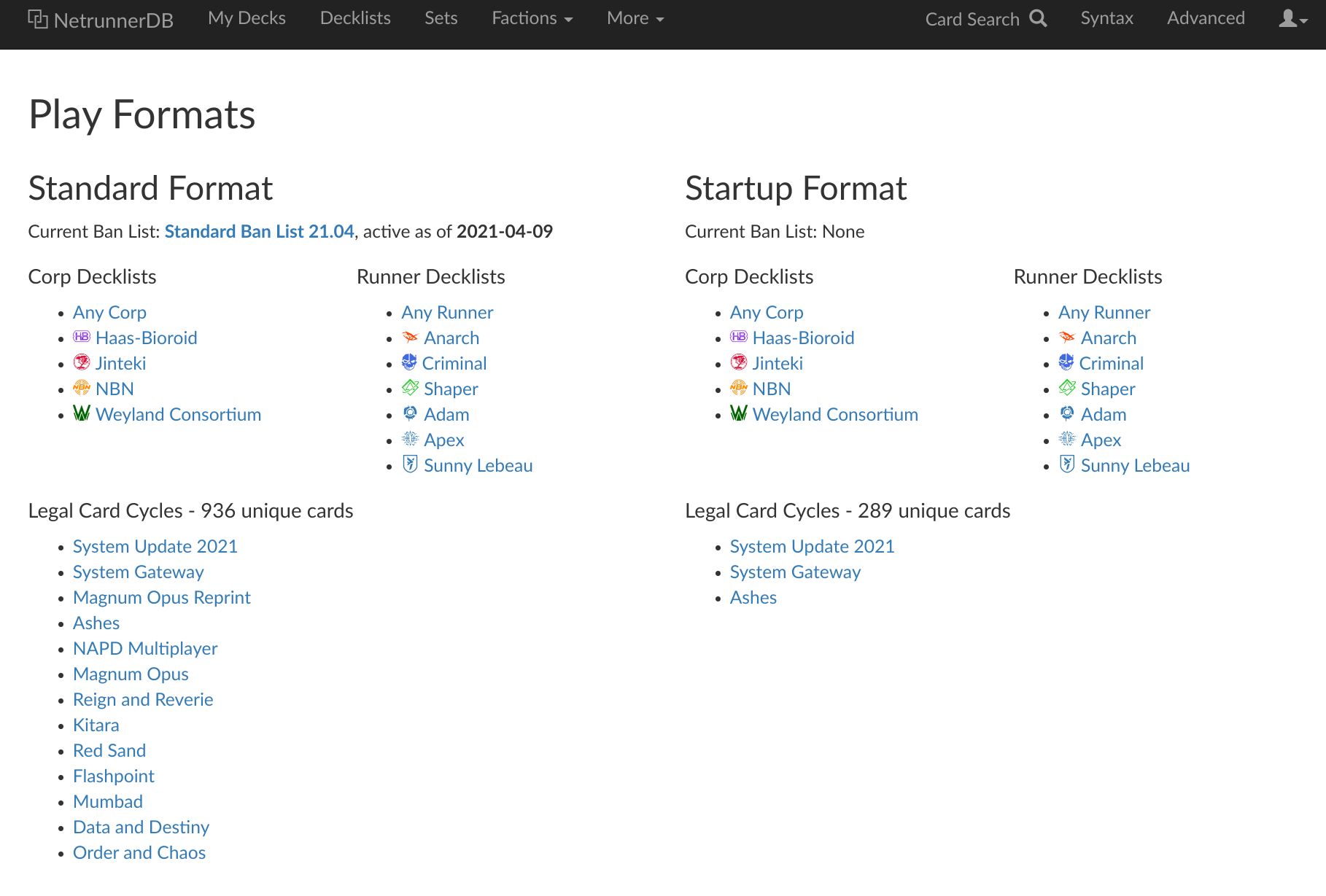 Formats and mwl by plural · Pull Request #525 · NetrunnerDB/netrunnerdb · GitHub