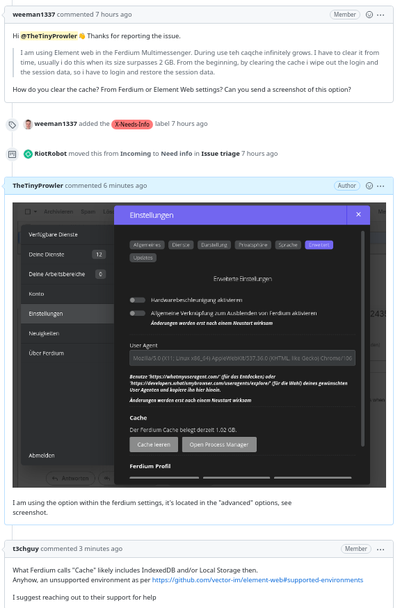 Selective clearing of cache to retain session data and login as determined by each service ...