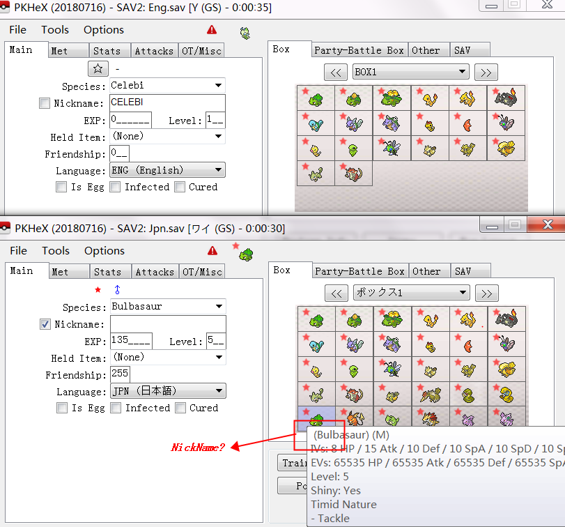 G1G2 Not Japanese --> Japanese · Issue #2074 · kwsch/PKHeX · GitHub
