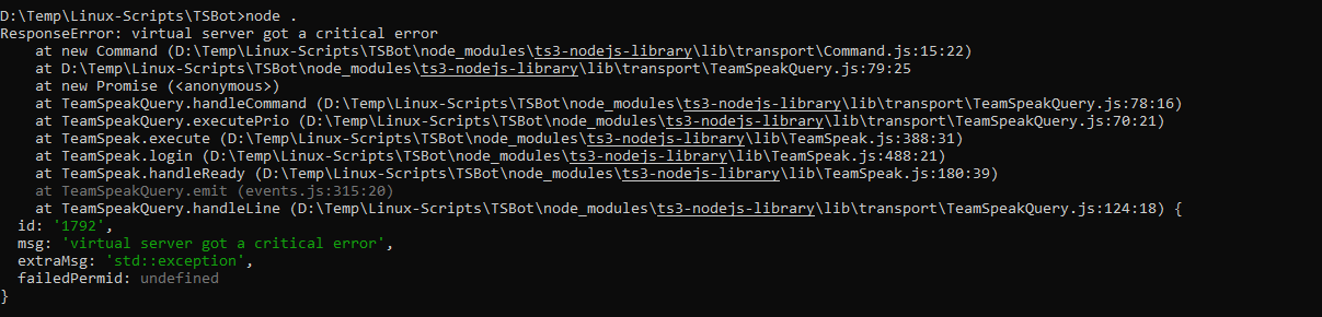 ResponseError: virtual server got a critical error NodeJS · Issue #150 · Multivit4min/TS3-NodeJS ...