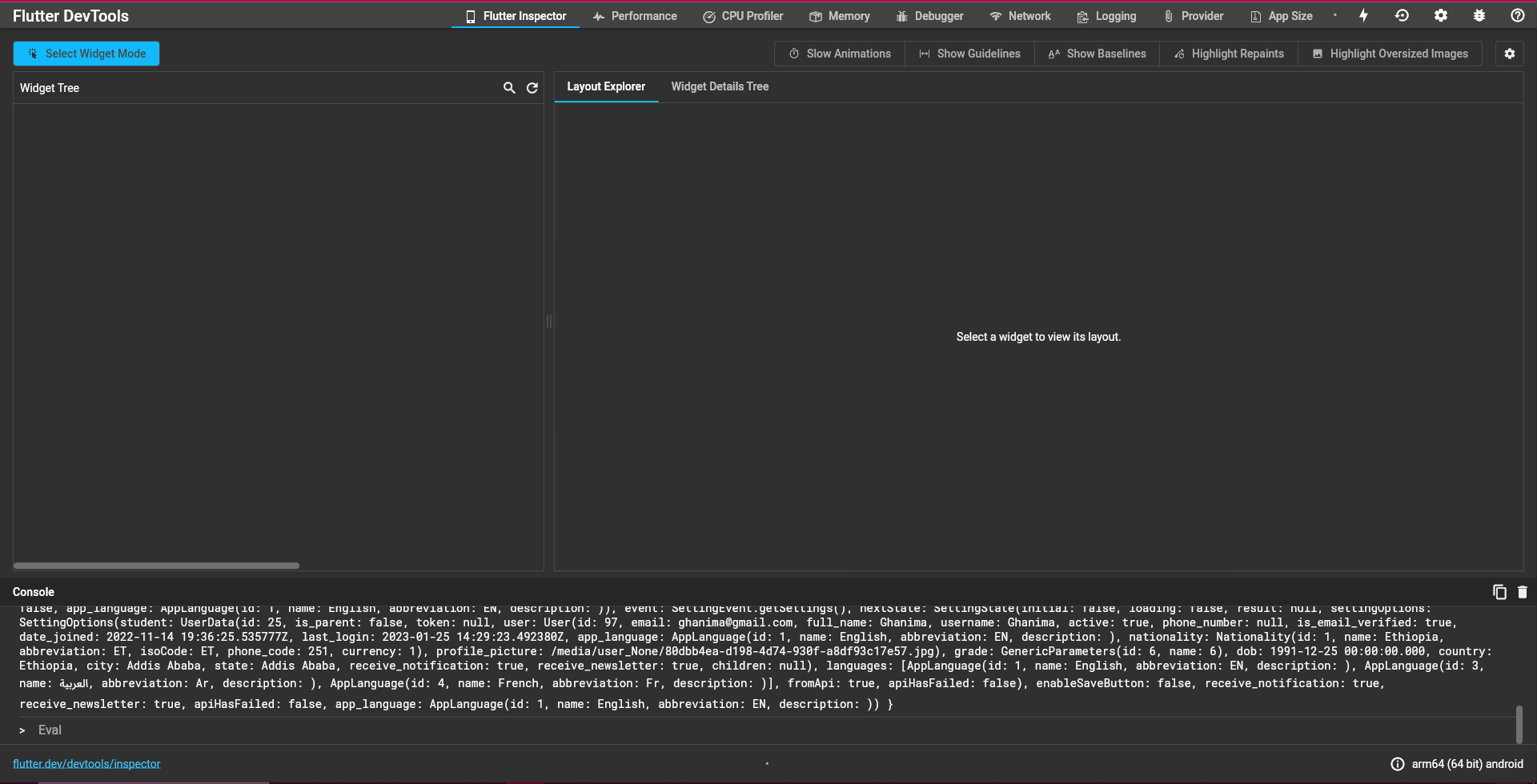 Unable To View Widgets · Issue 5758 · Flutter Devtools · Github