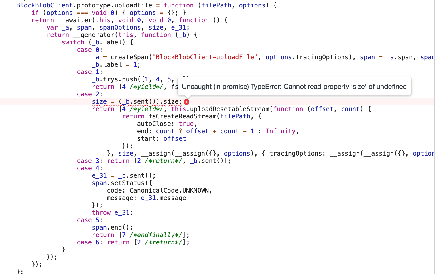 [storage-blob] blockBlobClient.uploadFile() TypeError: Cannot read ...