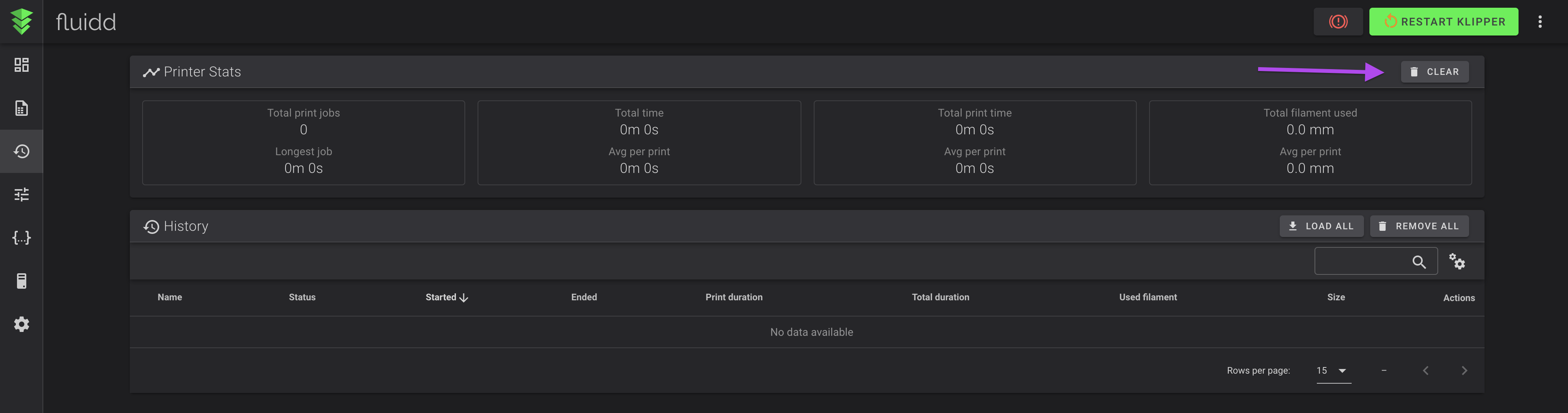 [v1.16.2] Printer statistics do not reset · Issue #373 · fluidd-core/fluidd · GitHub