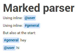 [FIX] Marked parser breaking announcements and mentions at the start of ...