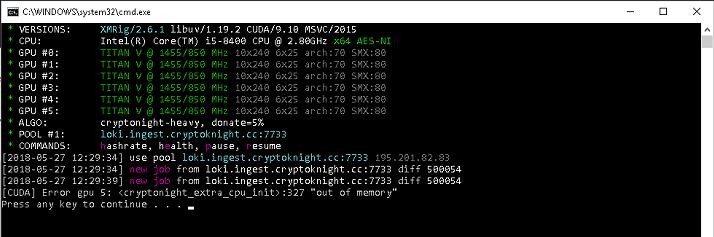 [CUDA] Error gpu #: :327 "out of memory" · Issue #160 · xmrig/xmrig ...