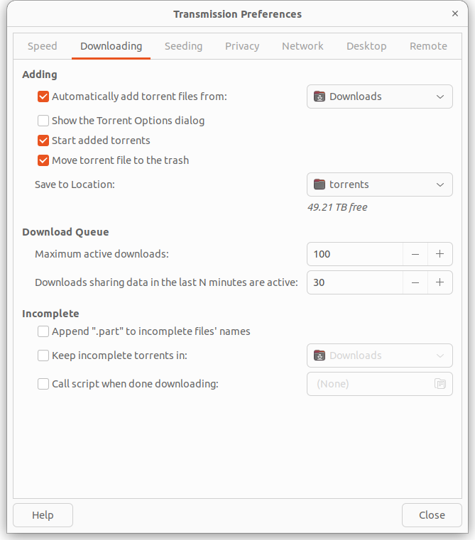 `nightly` `transmission-gtk` added torrents are paused even when the preferences say they should ...