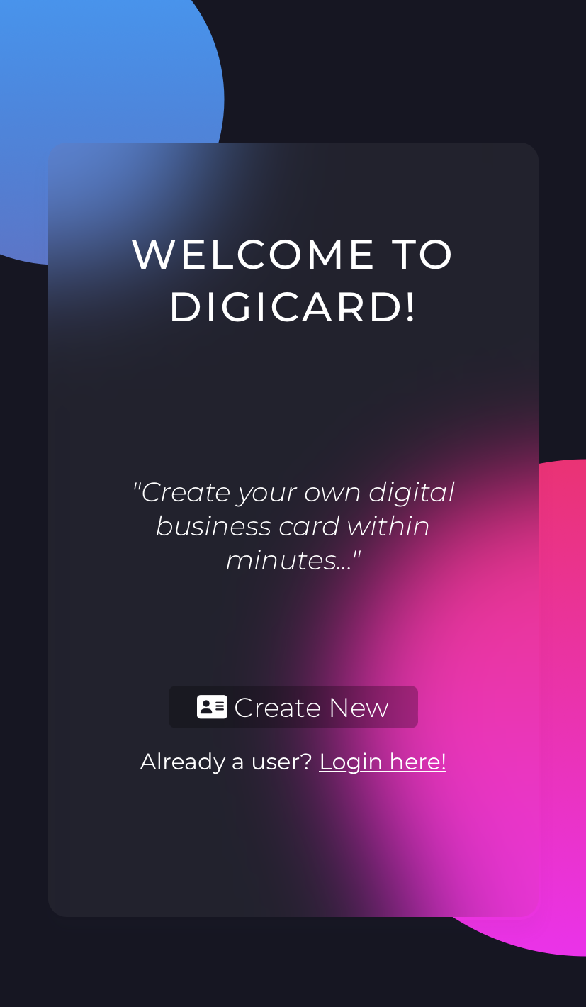 GitHub - nikiblauer/digicard: Digicard is a website where you can ...