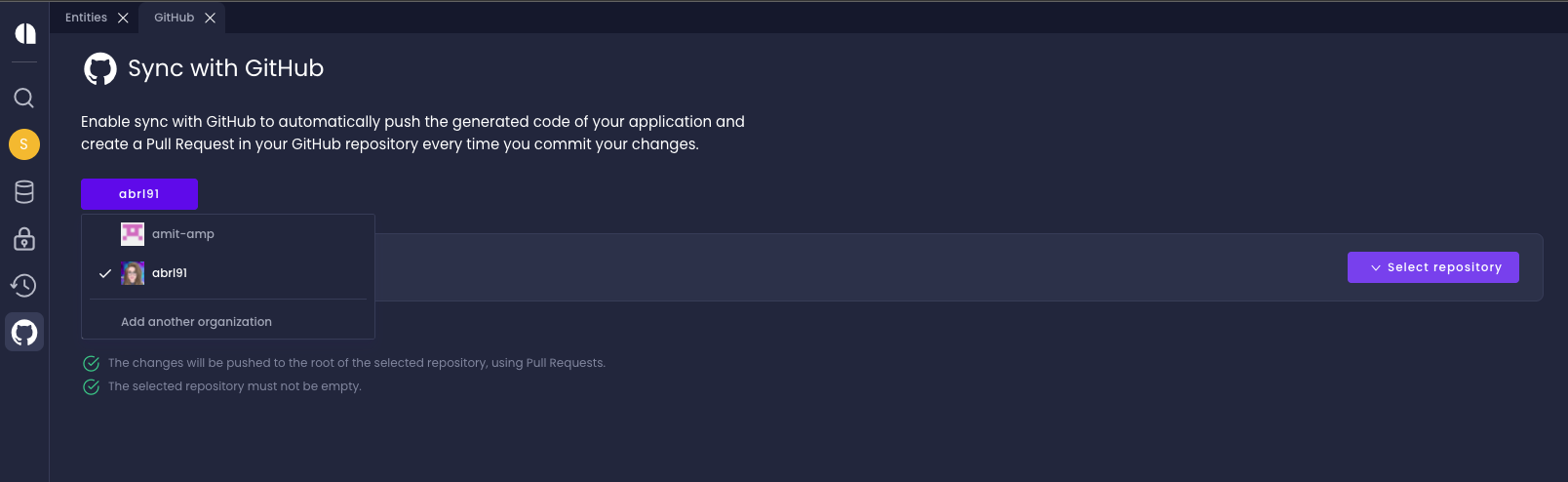 🐛 Bug Report: A personal GitHub user can't connect generated app to a new repo · Issue #2442 ...